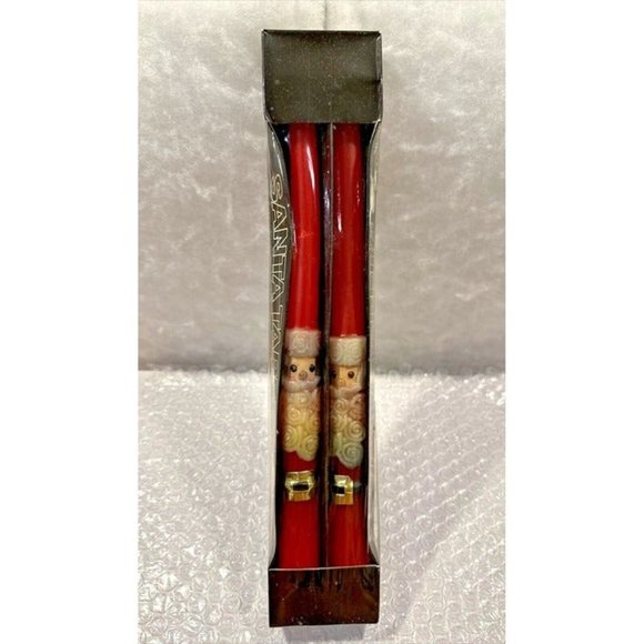 GUILD HOUSE | Holiday | Vintage Tapered Santa Claus Candles 2 Rare Red ...